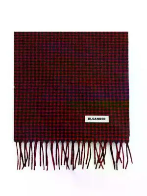 JIL SANDER Fringed Wool Scarf - Red