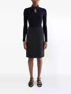 JIL SANDER Ribbed-knit Polo Top