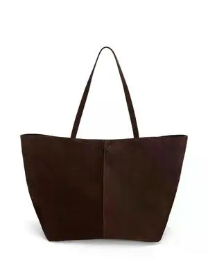 JIL SANDER Linea Piped Suede Tote Bag - Brown