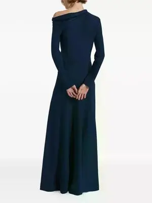 Alberta Ferretti One-shoulder Maxi Dress With Draped Detailing - Blue