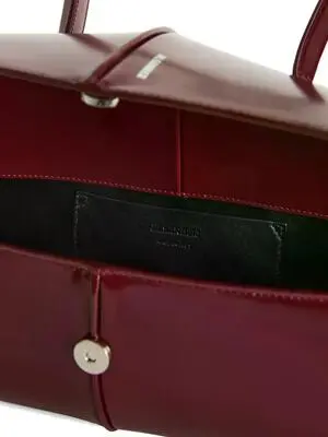 JIL SANDER Linea Piped Leather Shoulder Bag - Red