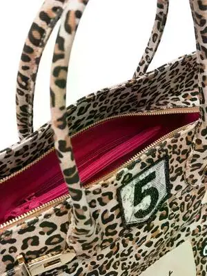 SECRET PON-PON Grace Leopard Print Patch Detail Shoulder Bag