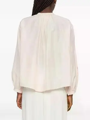 FORTE_FORTE Embroidered Balloon Sleeve Blouse - Pink