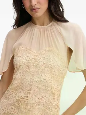 TWINSET Lace Panel Ruffled Dress