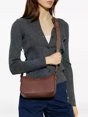 Emporio Armani Pebbled Leather Shoulder Bag - Brown