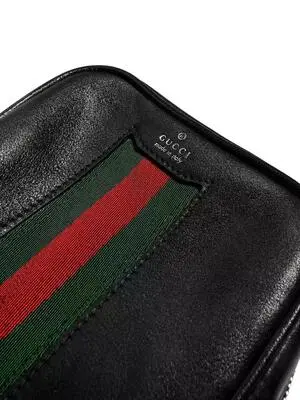 Gucci Mini Web-detail Leather Messenger Bag