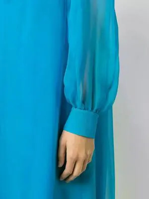Alberta Ferretti Silk Semi-sheer Poet Sleeve Dress