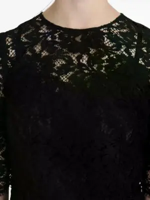 Dolce & Gabbana Floral Lace Sheath Midi Dress - Black
