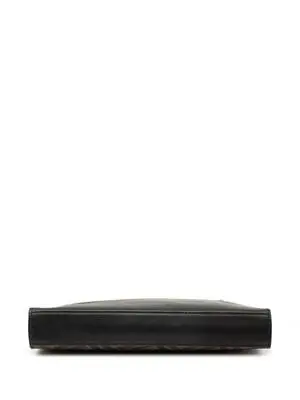 Fendi Zucca Coated Canvas Diagonal Front Zip Clutch Bag