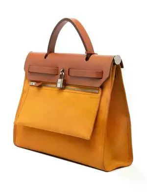 Hermès 2020 Toile Herbag Zip 31 Satchel - Orange