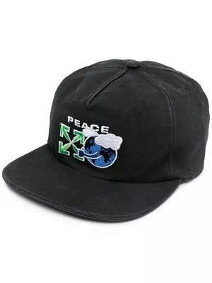 Off-White Baseball Cap With Embroidered Arrows Motif - Black