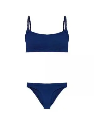 Hunza G Phoebe Crinkle-effect Bikini - Blue