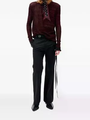 ANN DEMEULEMEESTER Striped Wool Long-sleeve Top