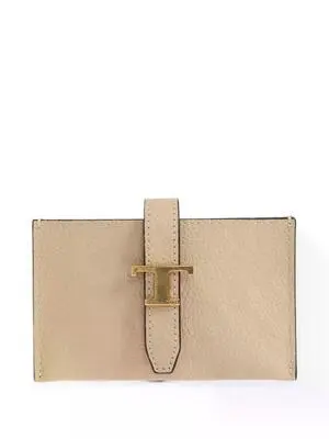 TOD'S Timeless Grained Leather Wallet - Neutrals