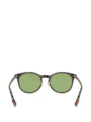 Burberry Tortoiseshell-effect Round-frame Sunglasses
