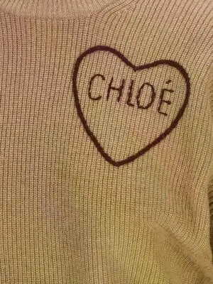 Chloé Ribbed Knit Heart-embroidered Sweater - Neutrals