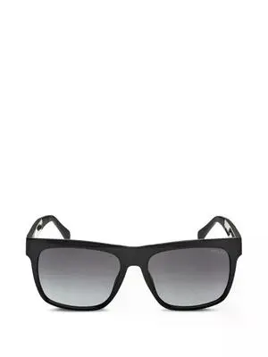 Guess Logo-plaque Rectangle-frame Sunglasses - Black