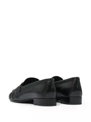 Prada Gathered Detail Leather Loafers