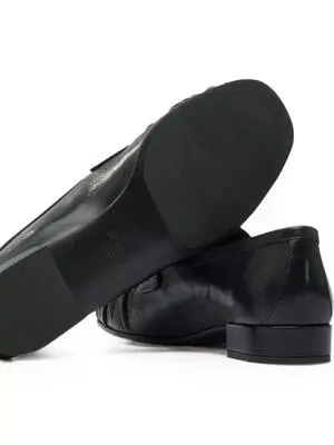 Prada Gathered Detail Leather Loafers