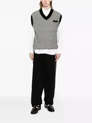 Yohji Yamamoto Embroidered Suspenders Trousers - Black