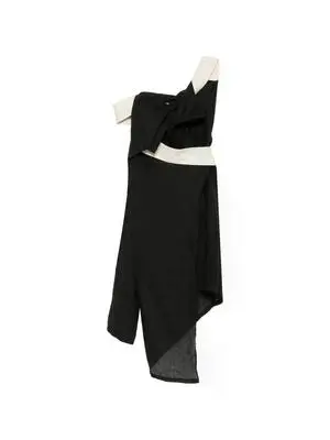 Yohji Yamamoto Color-block Asymmetric Dress - Black