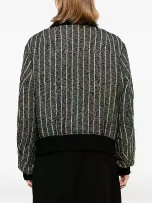 Yohji Yamamoto Three Blend Stripe-pattern Bomber Jacket