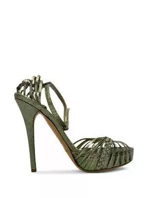 Ralph Lauren Snake-embossed Braided Platform Sandals