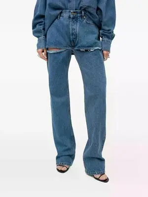 DARKPARK Cut-out Frayed Edge Jeans