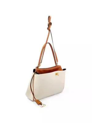 Balenciaga Rodeo Turnlock Fastening Canvas Handbag - Neutrals