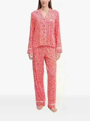 Dkny Floral-print Pajama Set - Orange