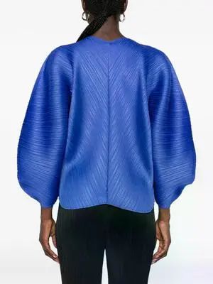 Issey Miyake Coast Pleated Top With Lantern Sleeves