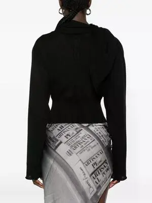 Rick Owens Draped Neck Ribbed Top
