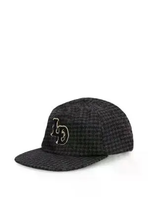 LES DEUX Houndstooth Baseball Cap - Black