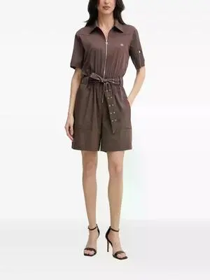 Liu Jo Belted Zip-up Playsuit - Brown