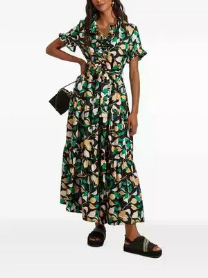 La DoubleJ Printed Silk Maxi Dress - Black