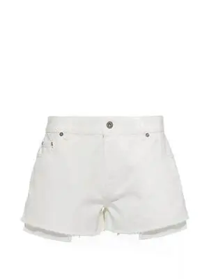 Miu Miu Denim Shorts With Raw Edges