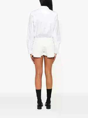 Miu Miu Denim Shorts With Raw Edges
