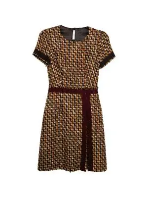 Prada Tweed Short Sleeve Dress