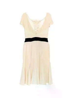 Prada Beige Silk Pleated Dress