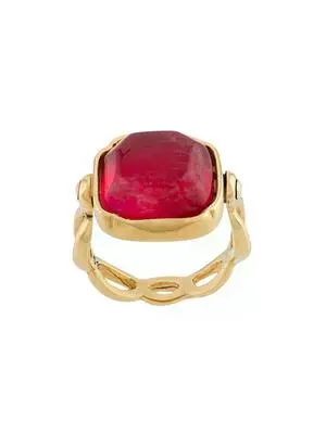 GOOSSENS Cabochon Squared Ring - Gold