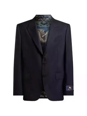 Etro Single-breasted Wool-blend Flannel Jacket