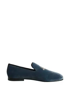 Dolce & Gabbana Velvet Dg Logo Loafers