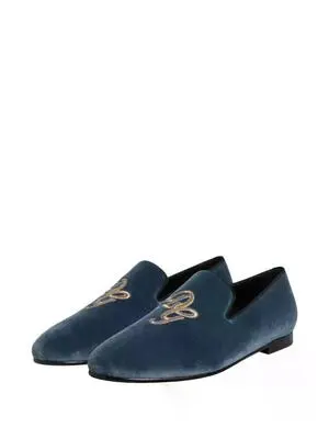 Dolce & Gabbana Velvet Dg Logo Loafers