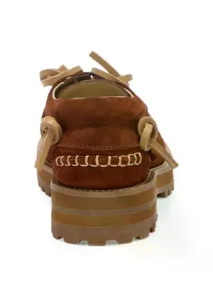 Moschino Suede Whipstitch-trim Loafers