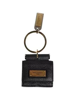 Dolce & Gabbana Logo-plaque Leather Airpods Case - Black