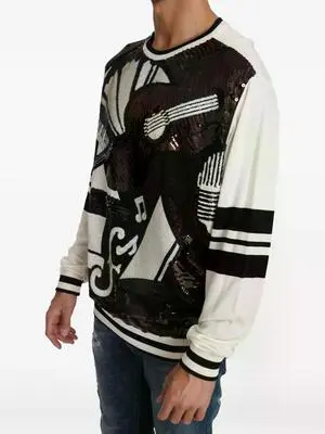 Dolce & Gabbana Sequin-embroidered Musical Instrument Motif Sweater