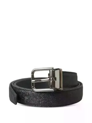 Dolce & Gabbana Glitter-embossed Leather Belt