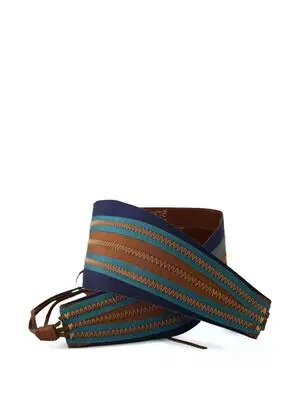 EXTE Wide Striped Tie-fastening Belt