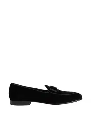 Dolce & Gabbana Velvet Loafers With Bow Accent