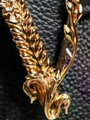 Versace La Medusa Grained Leather Shoulder Bag